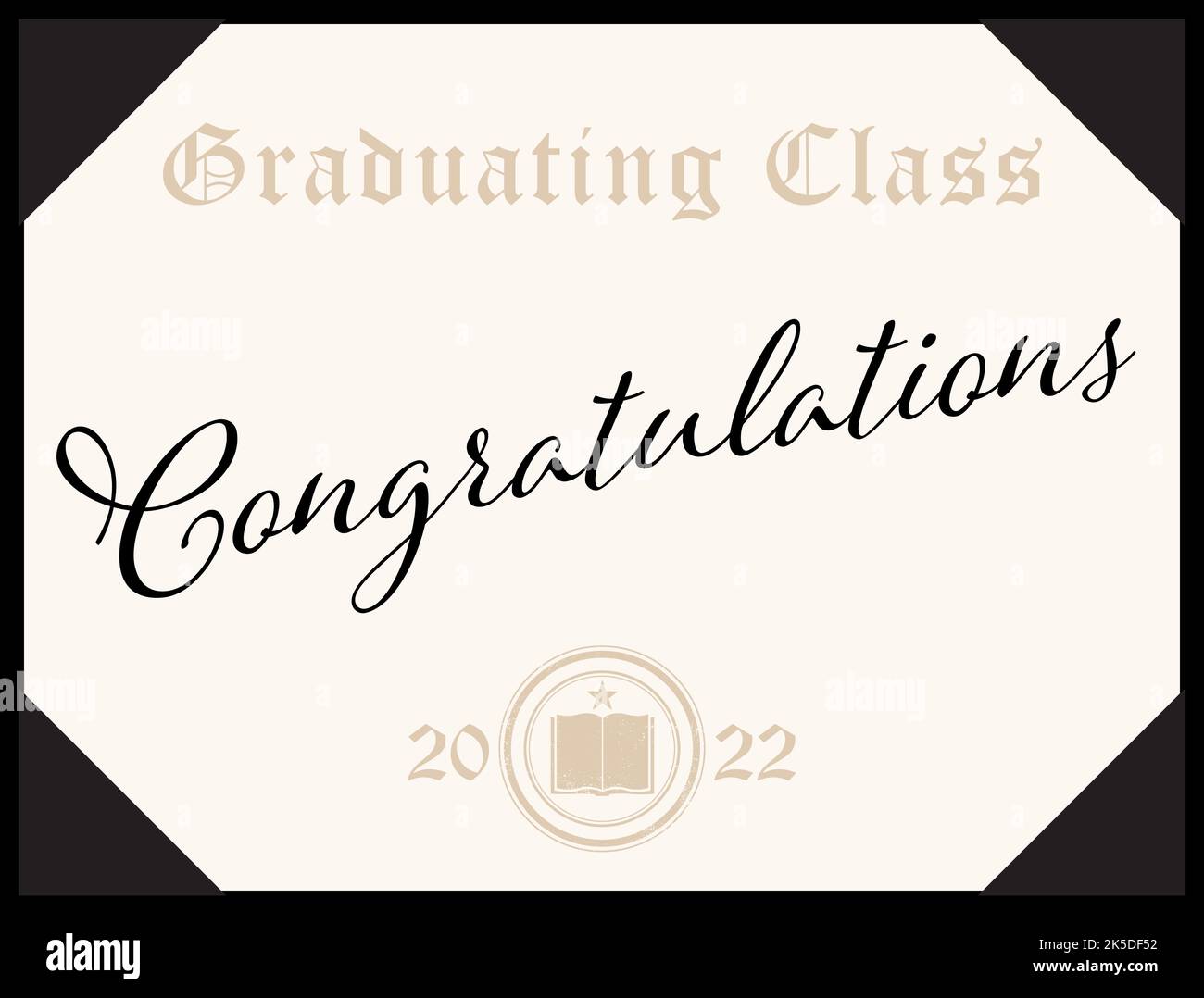 A congratulations sign designed as a diploma, for the graduating class ...