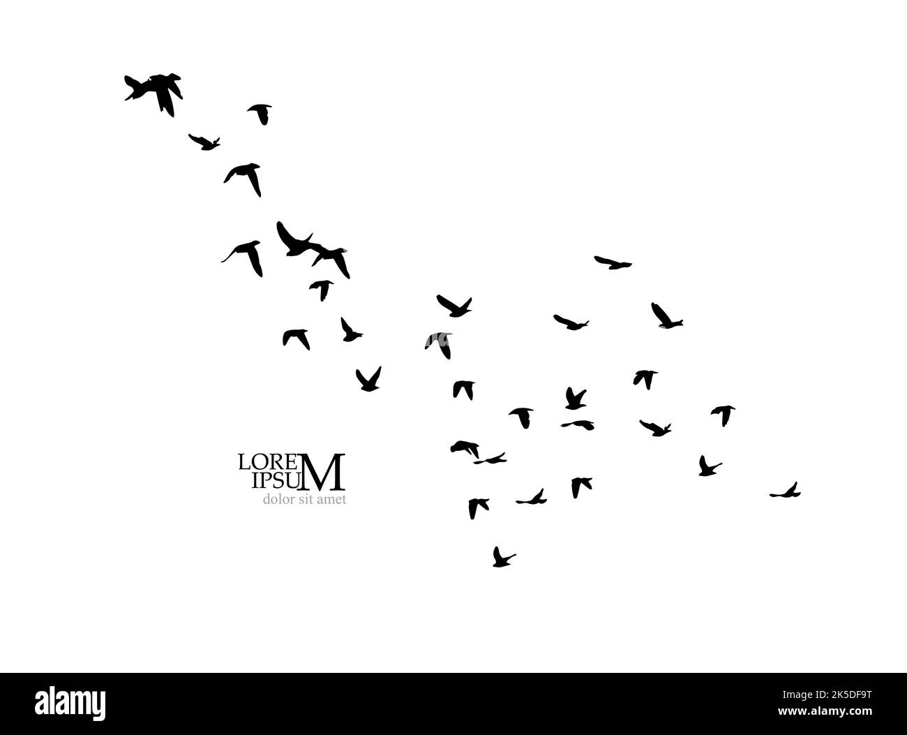 A flock of flying birds. Free birds. Vector illustration Stock Vector ...