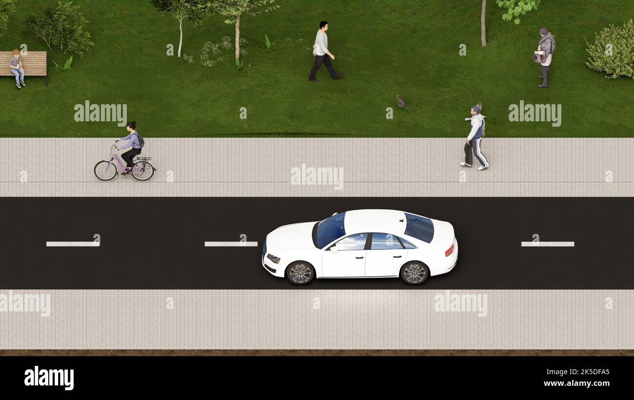 Urban cross section diagram showing Accessibility and connectivity ...
