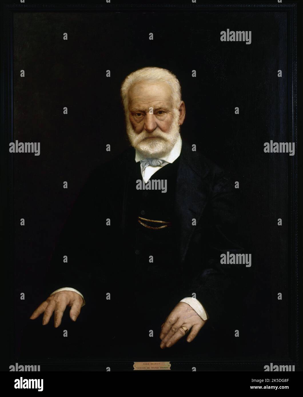 Portrait de Victor Hugo. Portrait of French author Victor Hugo, late ...