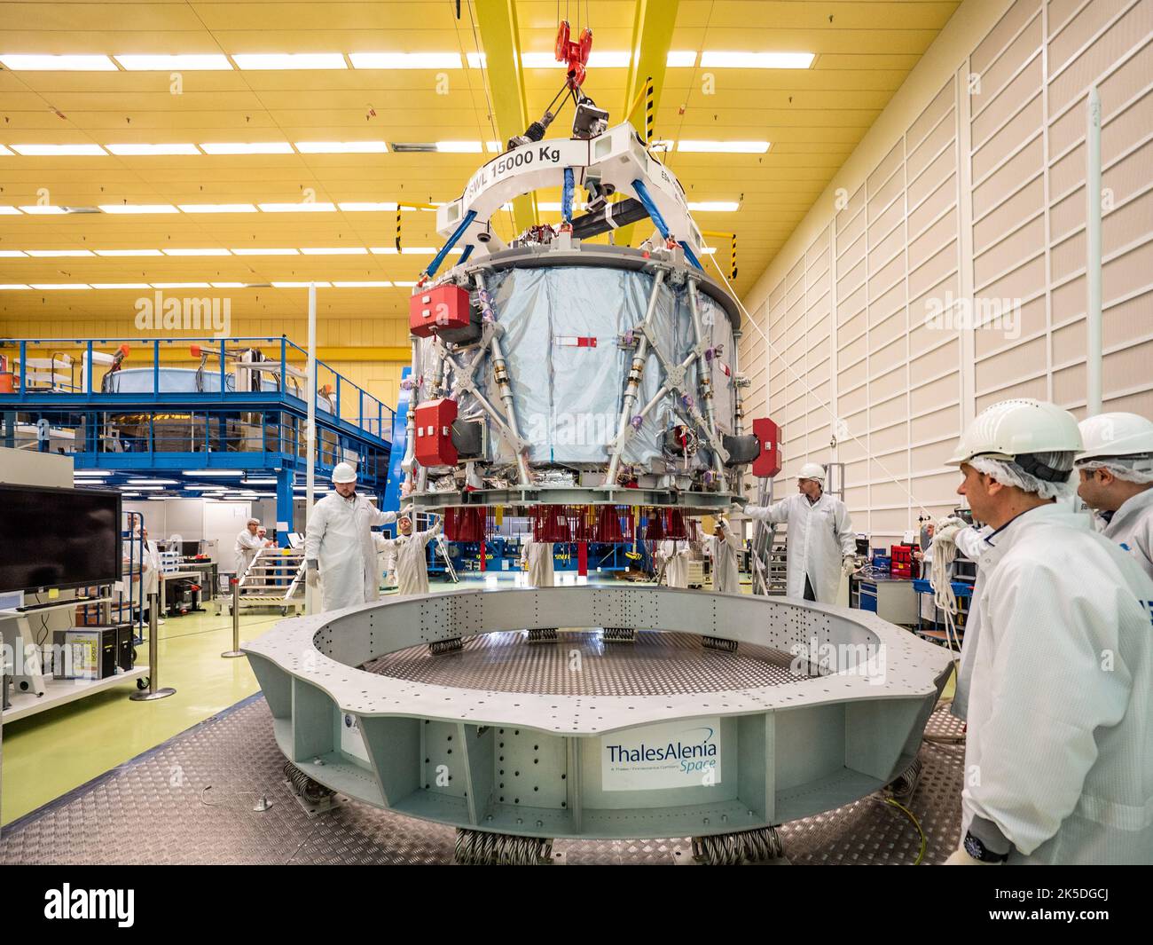 Technicians at the Airbus facility in Bremen, Germany prepare the ...