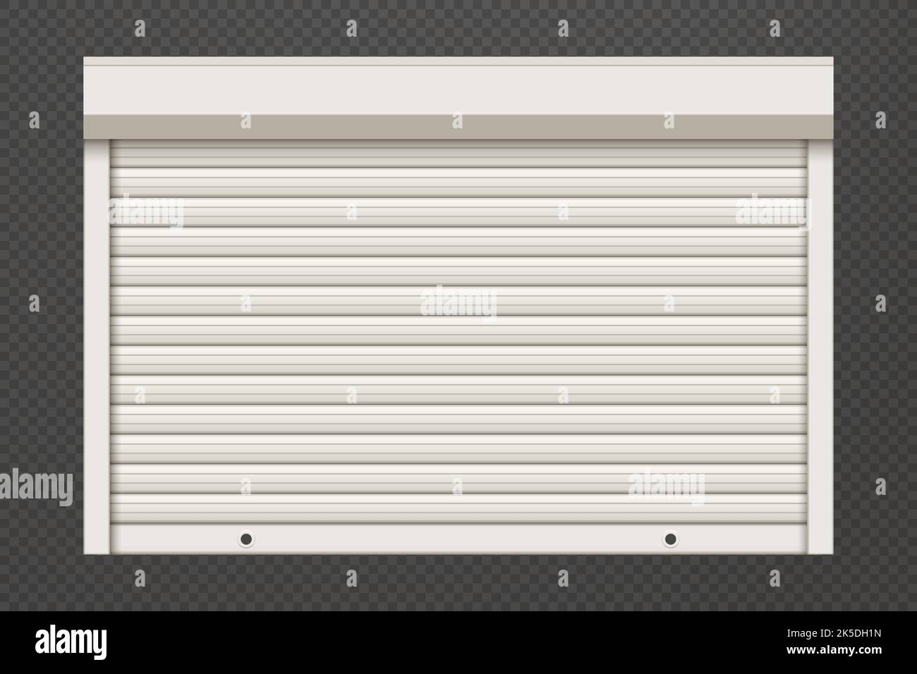 White closed roller garage shutter door with realistic texture mockup ...