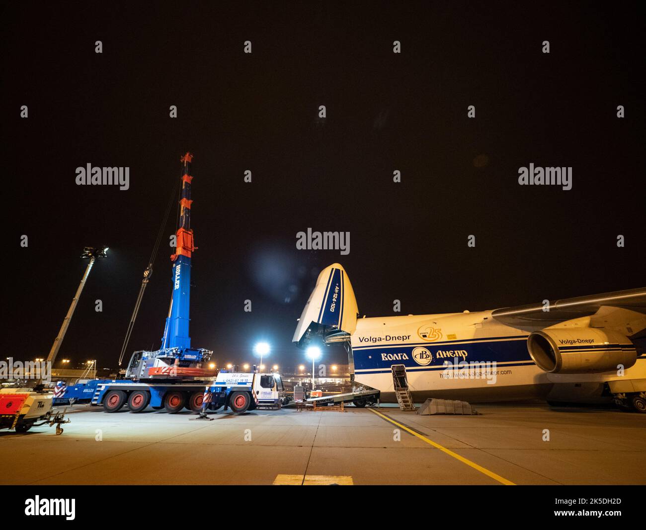 Orion's European Service Module is loaded on the Antonov airplane in ...
