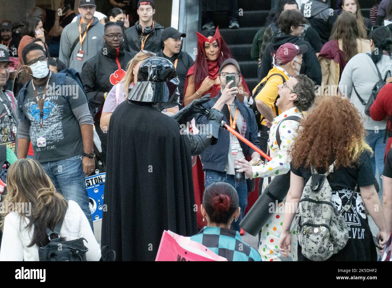 New York, NY, USA. 7th Oct, 2022. A man dressed as Darth Vader poses ...