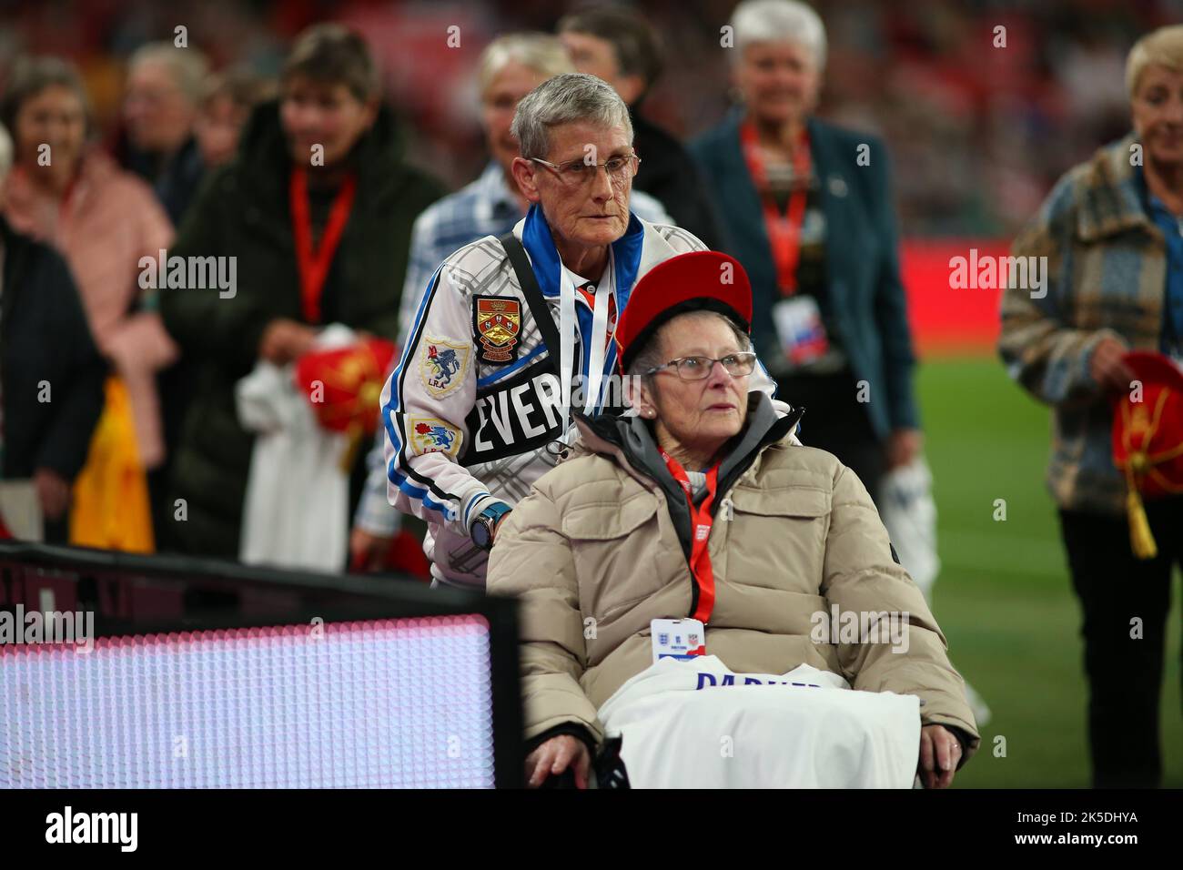 London, UK. 07th Oct, 2022. Wembley Stadium Members of 1972 first ...