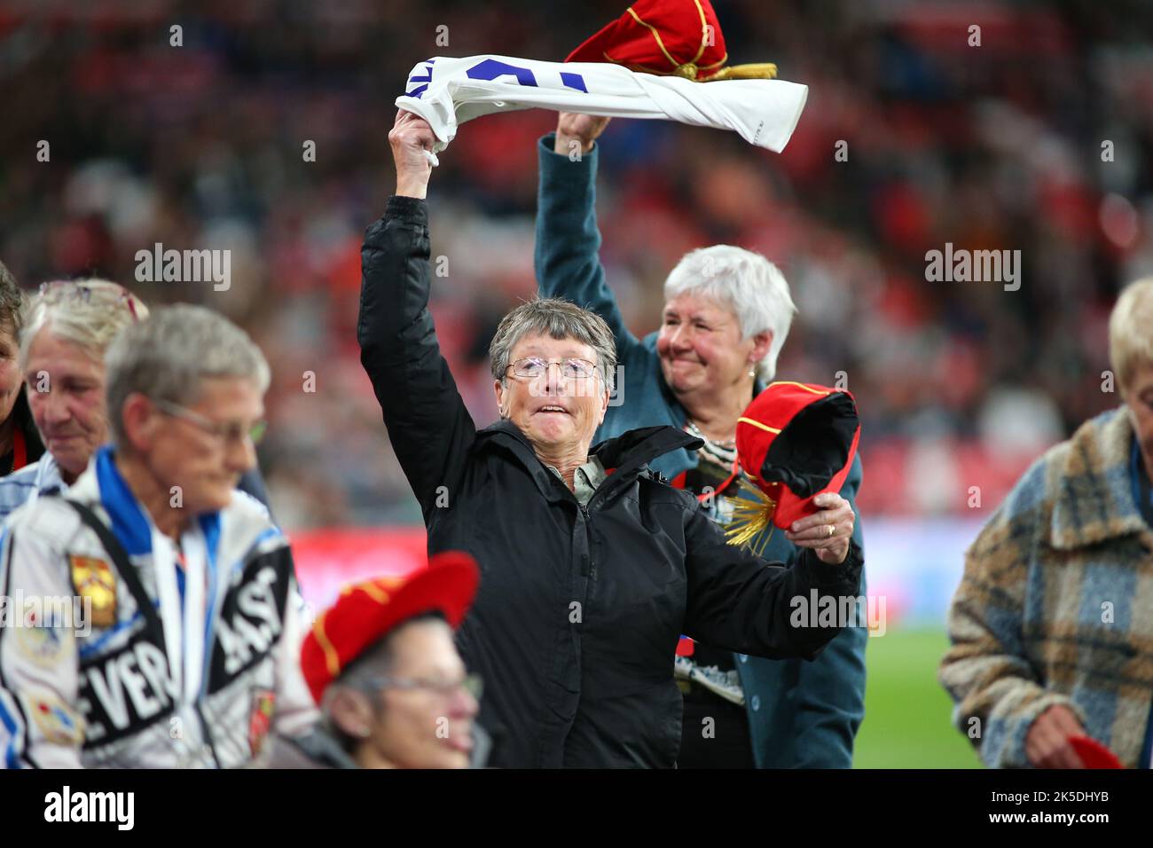London, UK. 07th Oct, 2022. Wembley Stadium Members of 1972 first ...