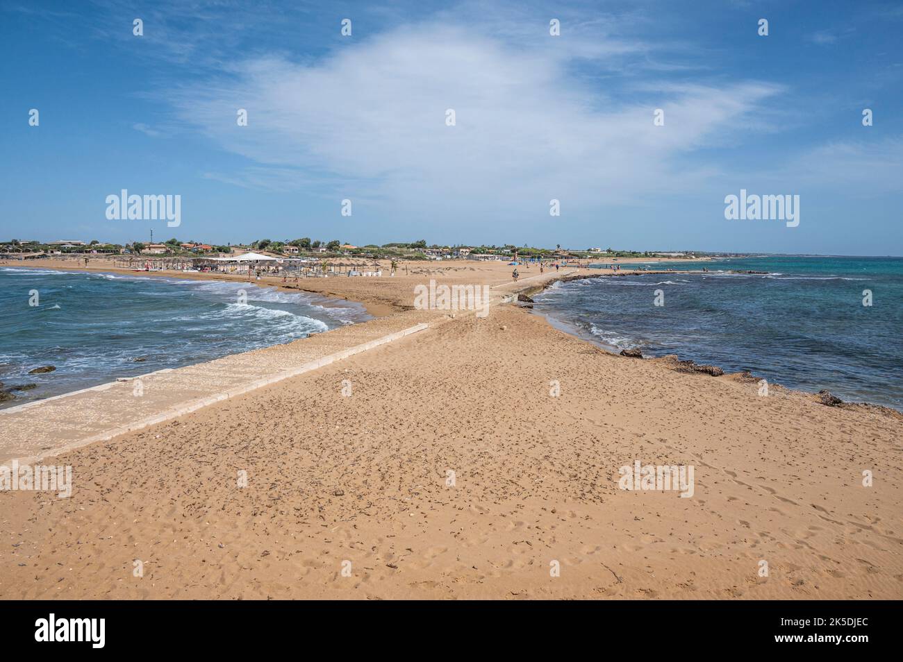 Portopalo, Italy: 09-15-2022: the beach of the Currents where on one ...