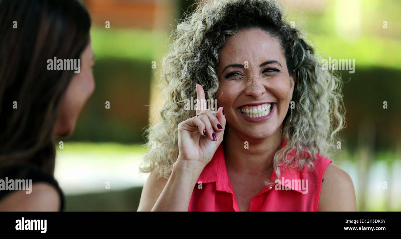 Two friends in laughter, people real life laugh and smile. girlfriends ...