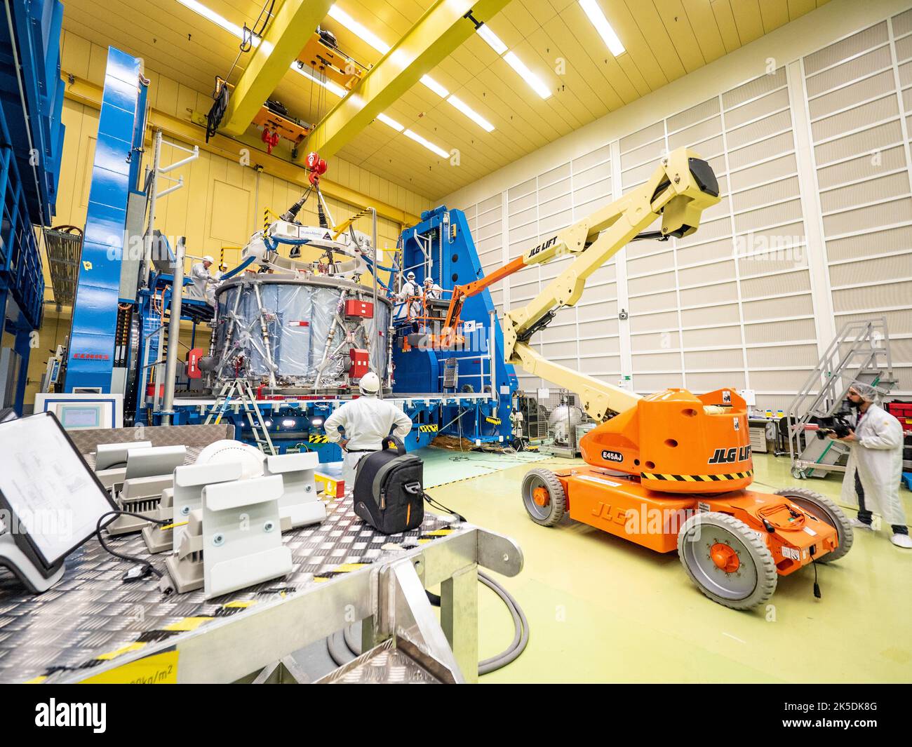 Technicians at the Airbus facility in Bremen, Germany prepare the ...