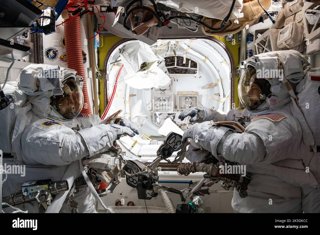 NASA astronauts (from left) Raja Chari and Kayla Barron are pictured ...