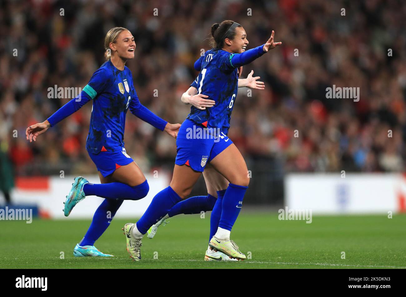 USA's Sophia Smith celebrates scoring their side's first goal of the ...