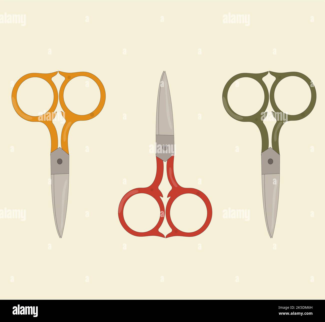 Set of multicolor kitchen scissors clipart vector illustration ...
