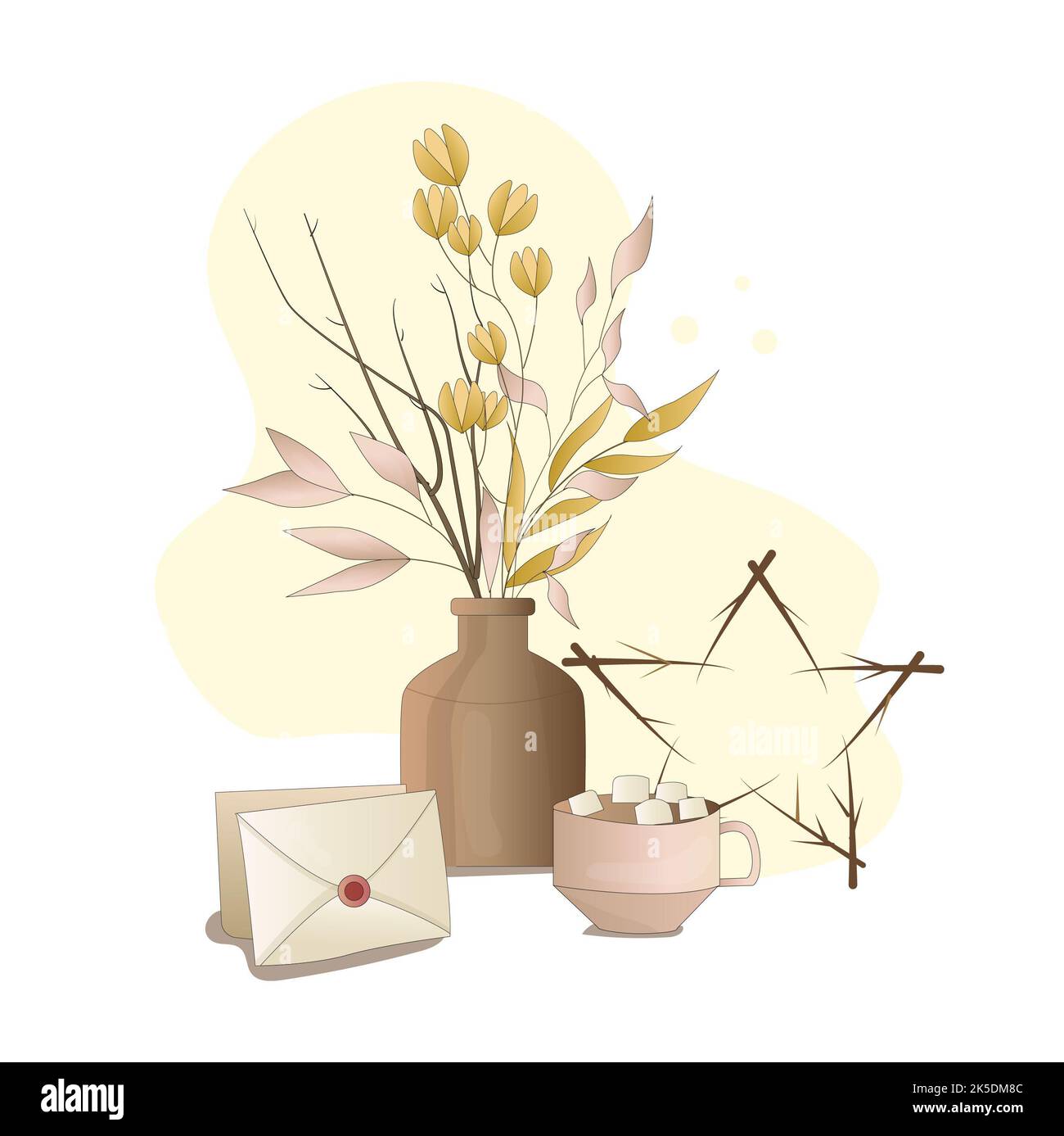 a collection of cozy stickers of household items and goodies for tea ...