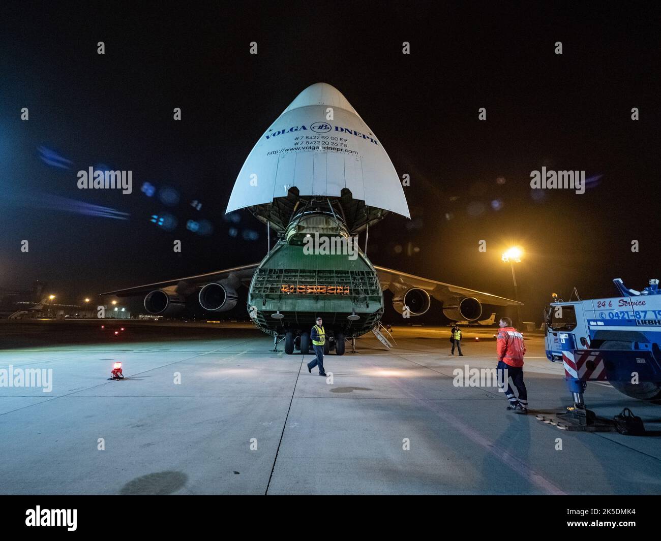 Orion's European Service Module is loaded on the Antonov airplane in ...