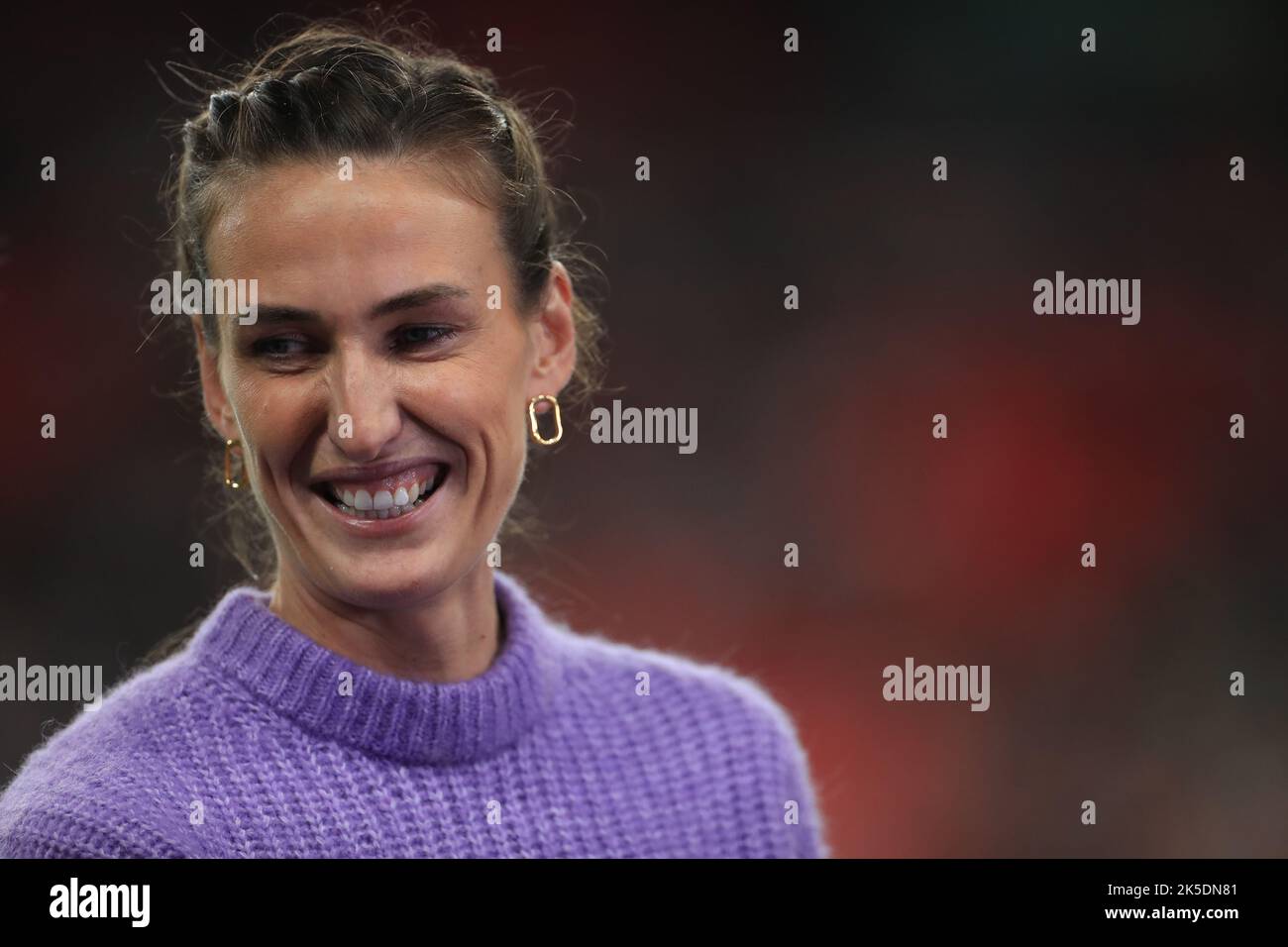 Former England player Jill Scott prior to the international friendly ...