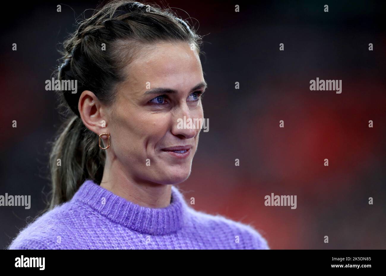 Former England player Jill Scott prior to the international friendly ...