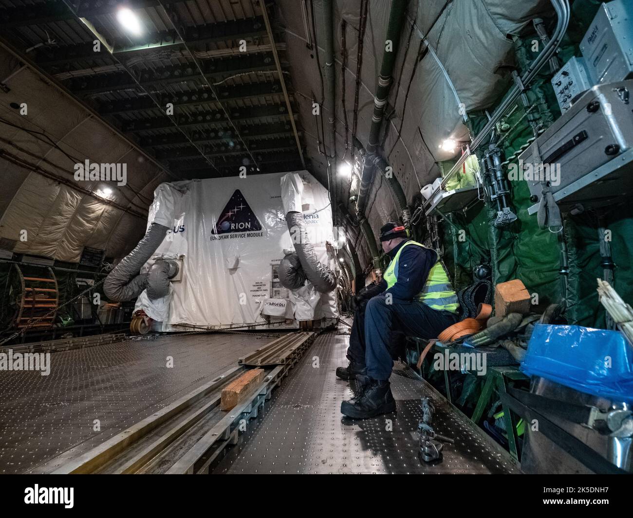 Orion's European Service Module is loaded on the Antonov airplane in ...