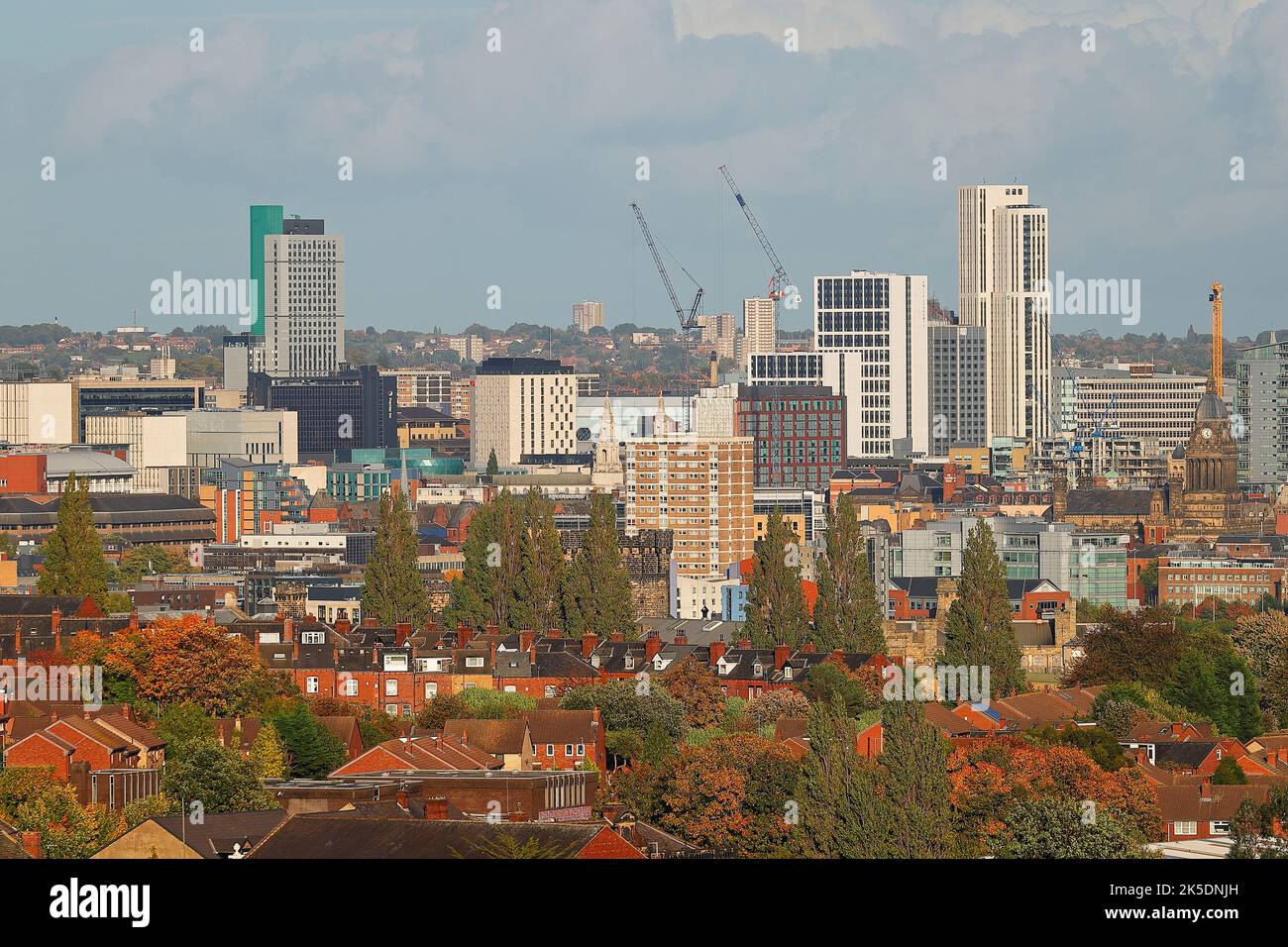 A view across Leeds City Centre from Cabbage Hill in Wortley Stock ...
