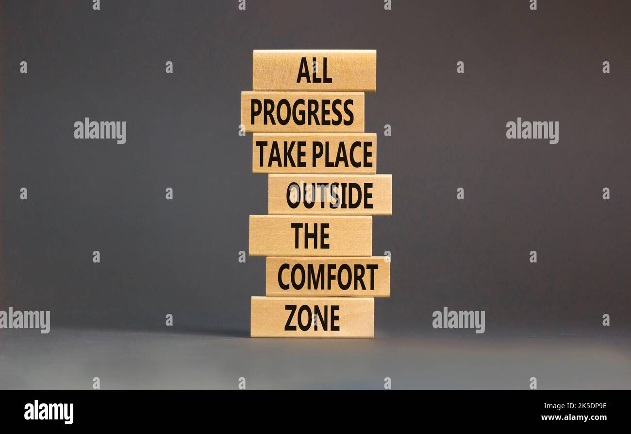 Progress symbol. Concept words All progress take place outside the ...