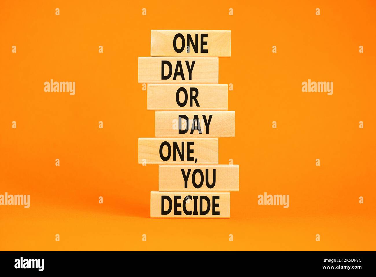 Day one symbol. Concept words One day or day one you decide on wooden ...