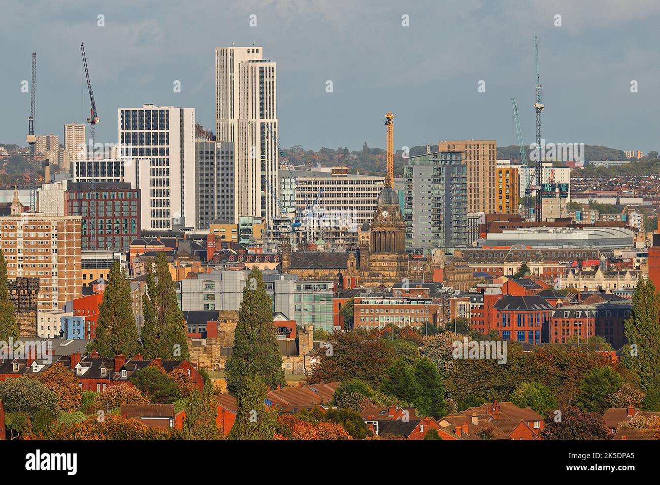 A view across Leeds City Centre from Cabbage Hill in Wortley Stock ...