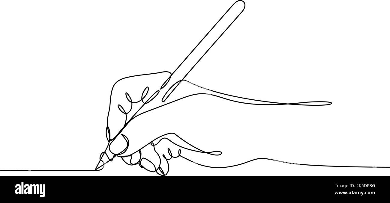 Hand writing continuous line drawing Stock Vector Image & Art - Alamy