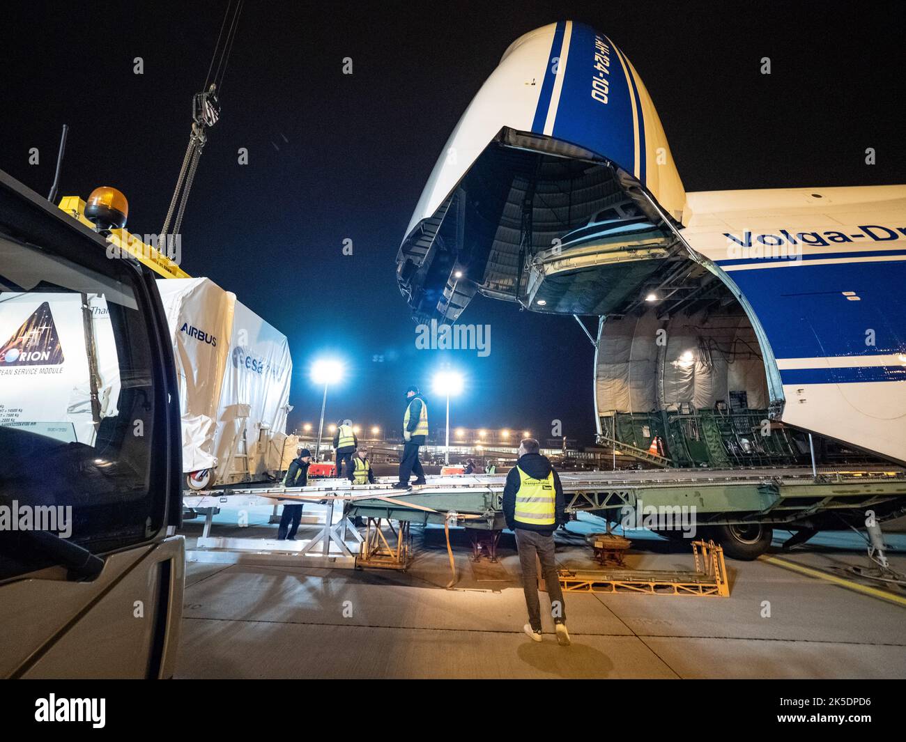 Orion's European Service Module is loaded on the Antonov airplane in ...