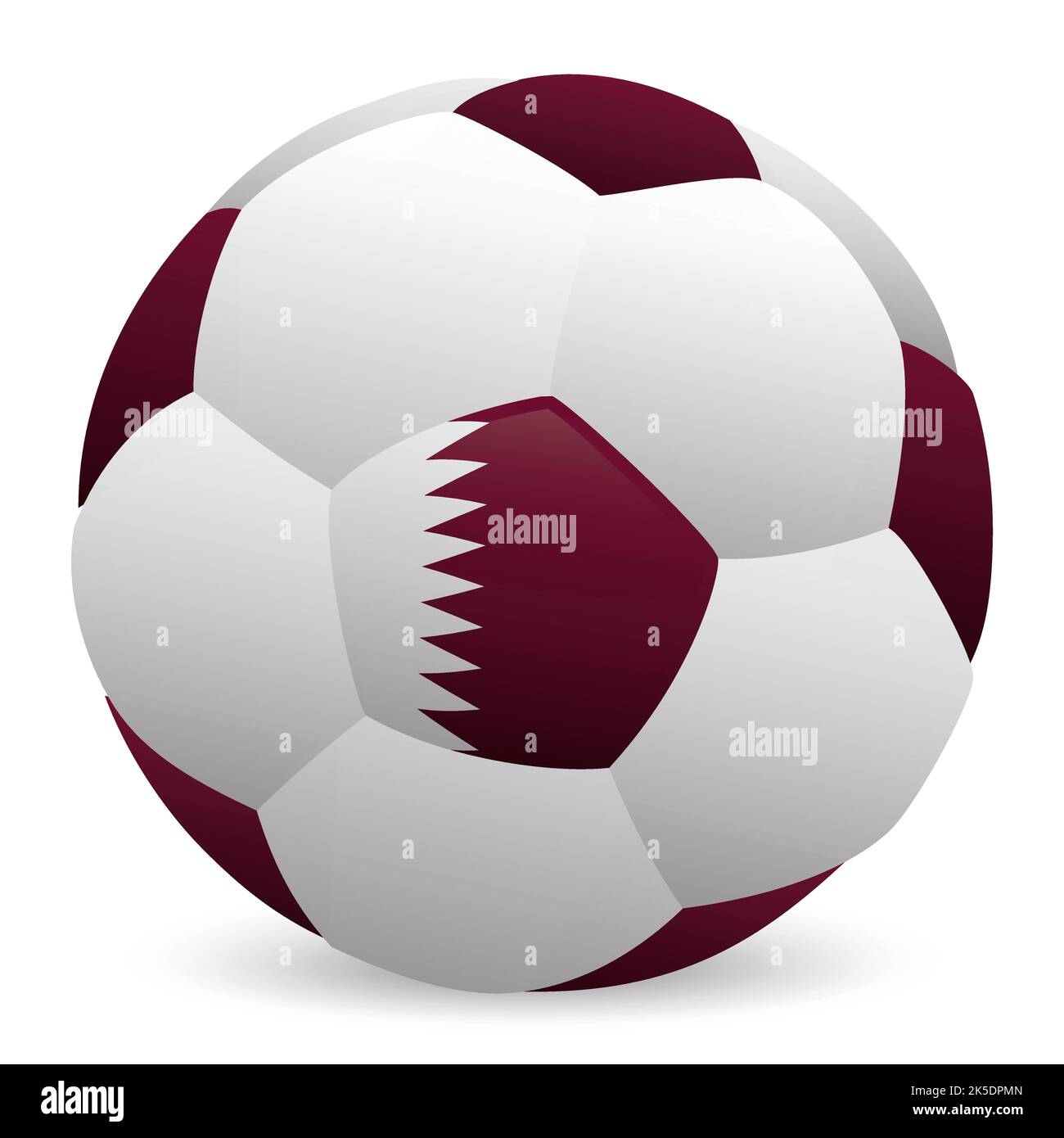 Commemorative soccer ball design with Qatar flag and maroon color ...