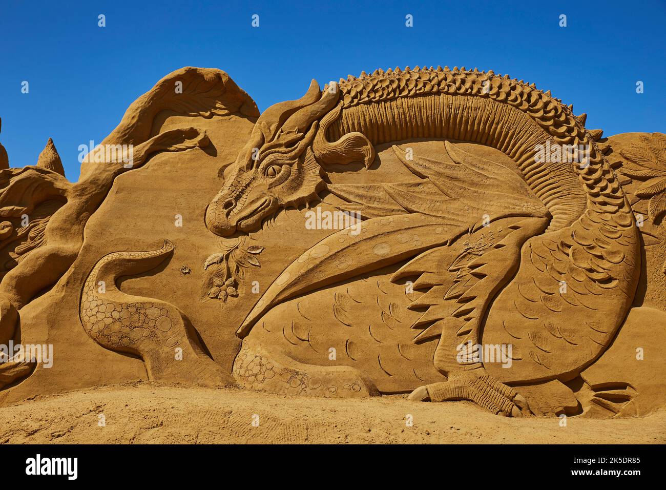 Sondervig, Denmark, June, 2022: Sand figure of a dragon Stock Photo - Alamy