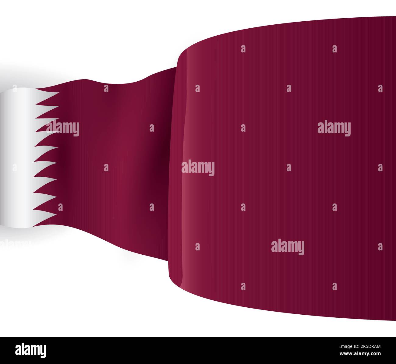 Qatar flag with waving and glossy effect, isolated over white ...
