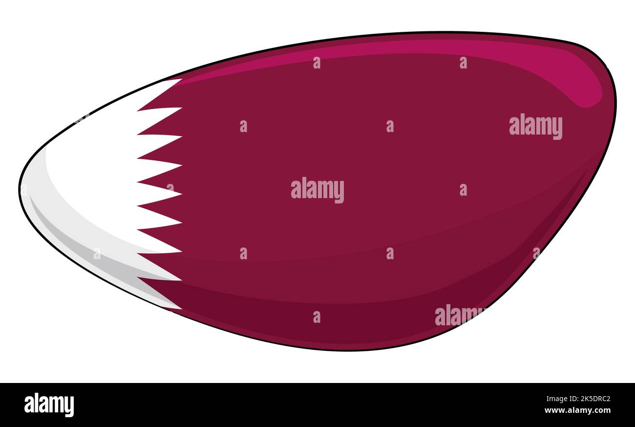 Template with irregular shape decorated with Qatar flag design ...