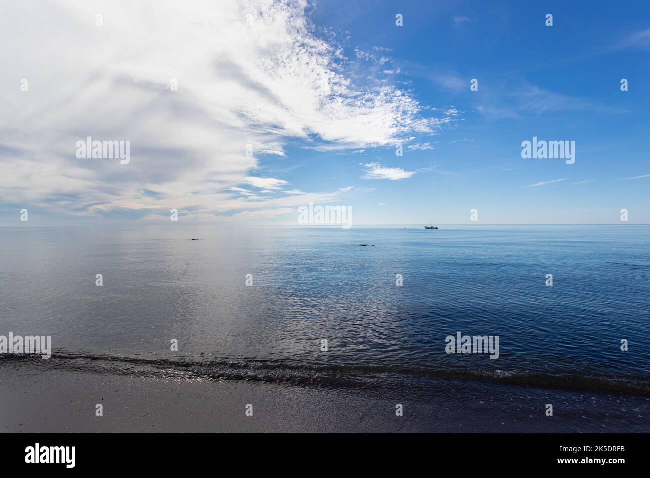 Mediterranean Sea with half sky with clouds and half clear Stock Photo ...