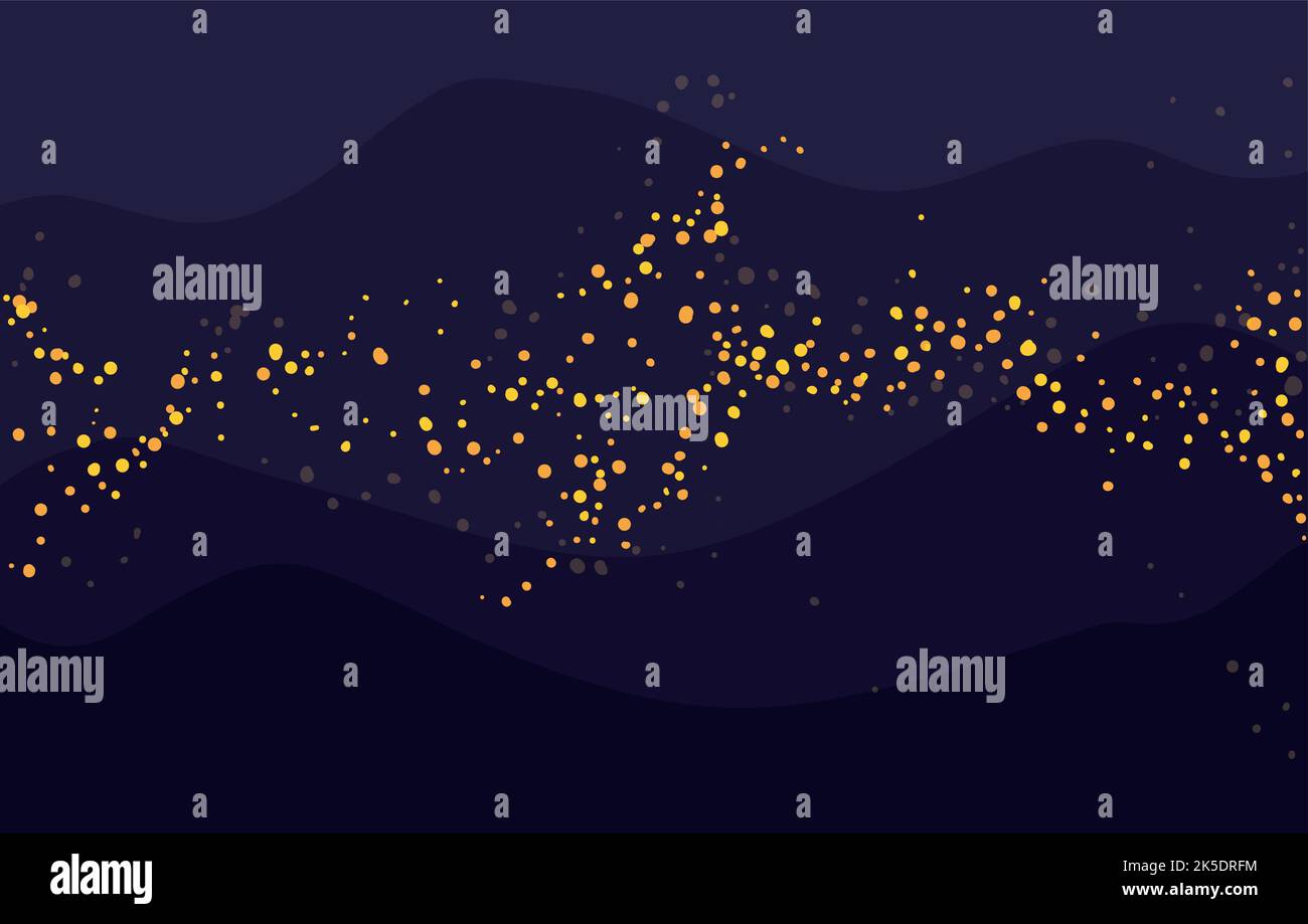 Magical template with sand or dust over dark night scene with dunes ...