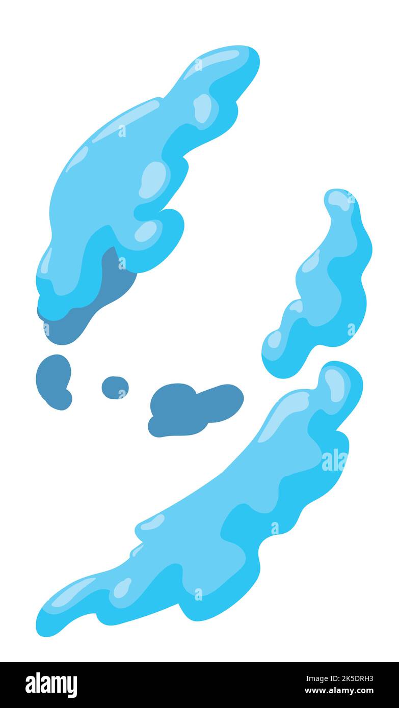 Design with surging blue water splashes, floating over white background ...