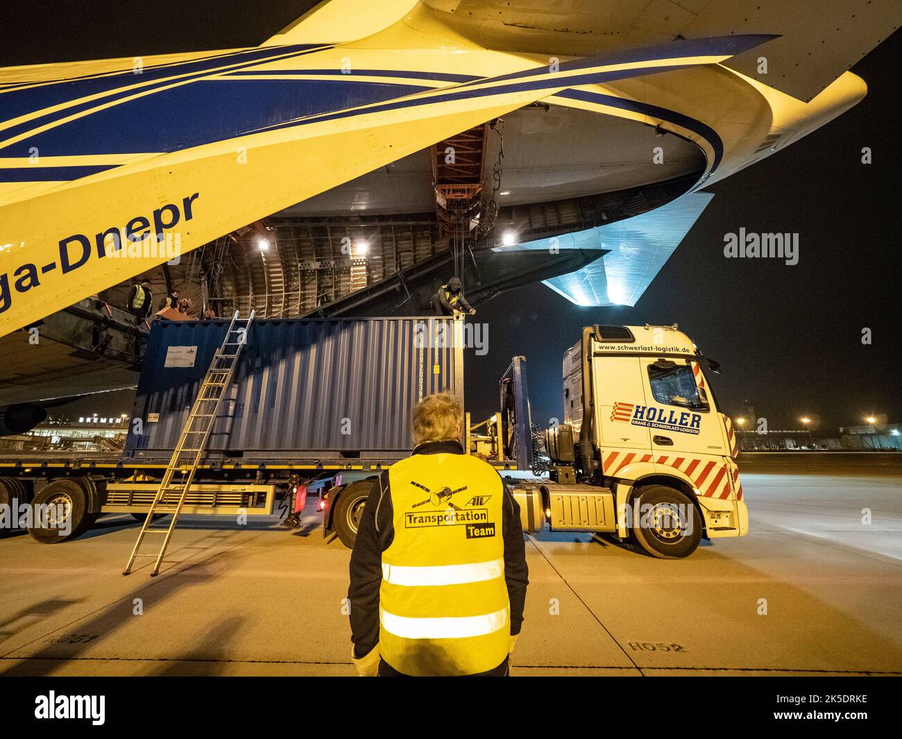 Orion's European Service Module is loaded on the Antonov airplane in ...