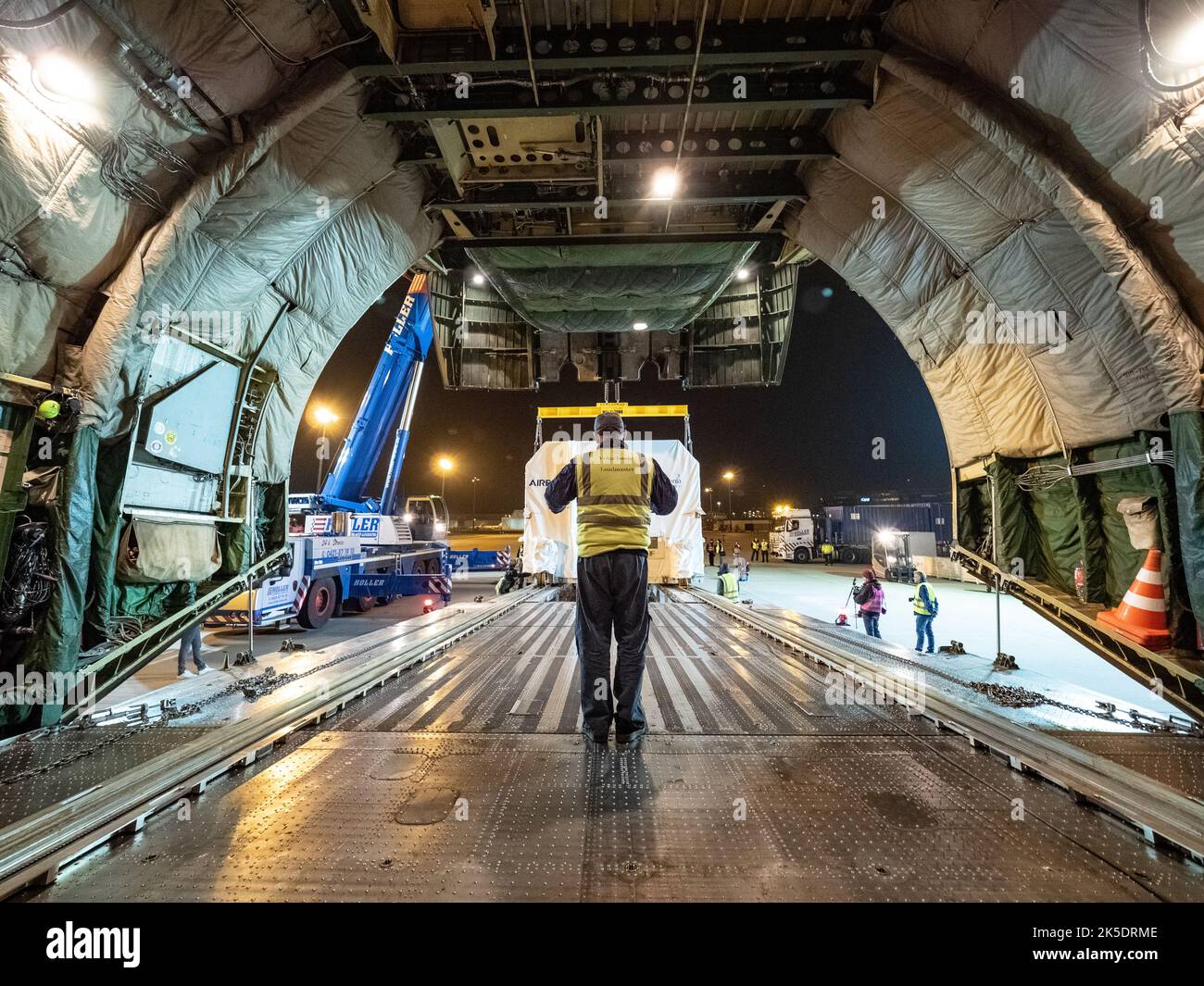 Orion's European Service Module is loaded on the Antonov airplane in ...