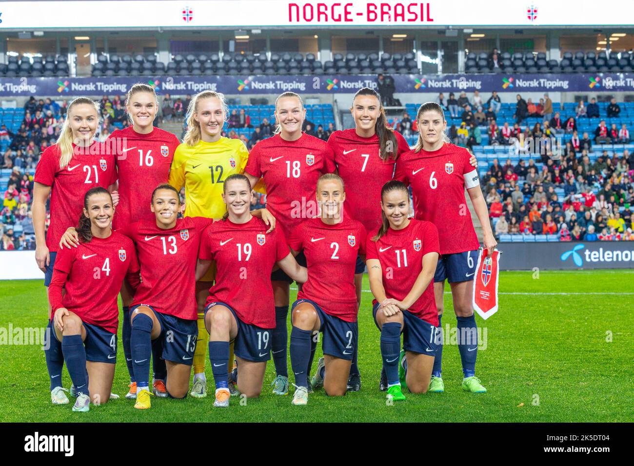 Oslo, Norway 7th October 2022, Norway team line up during the ...