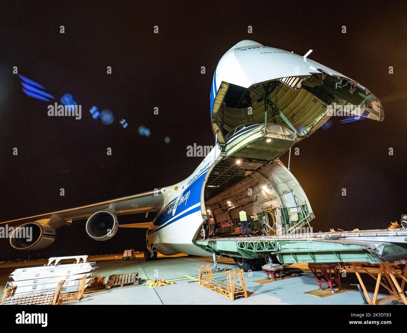 Orion's European Service Module is loaded on the Antonov airplane in ...