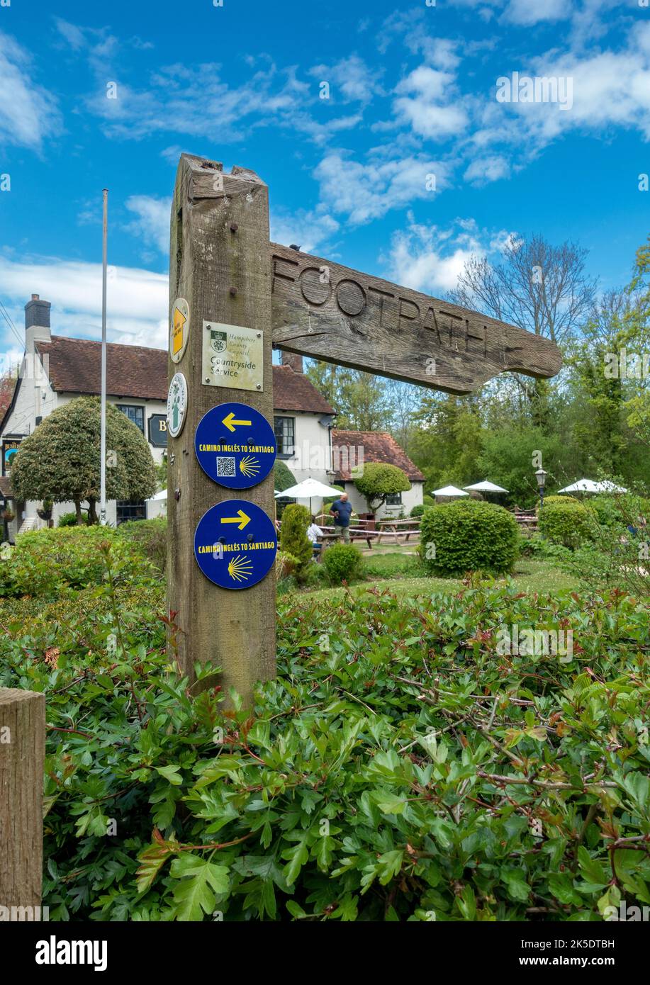 New signs for the Camino Ingles to Santiago walking route outside the ...