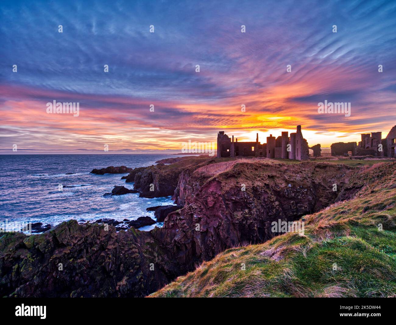 A view of Slains Castle, Cruden Bay, Aberdeenshire, Scotland Stock ...