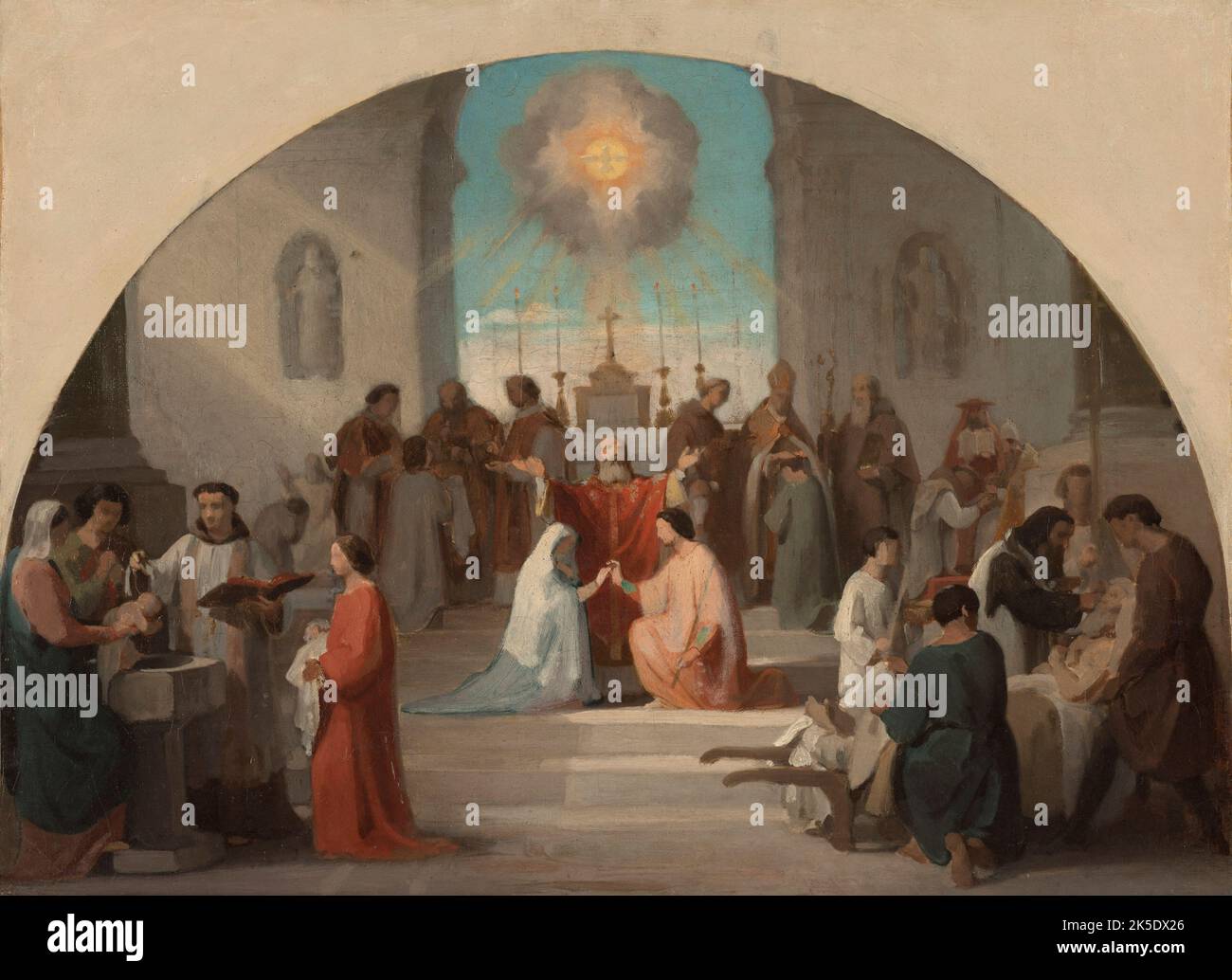 Esquisse pour l'église Sainte-Elisabeth : Les sept Sacrements, 1844 ...