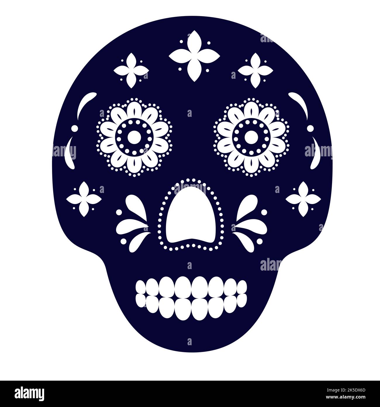 Dia de los Muertos sugar skull. Mexican holiday Day of the Dead. Vector ...