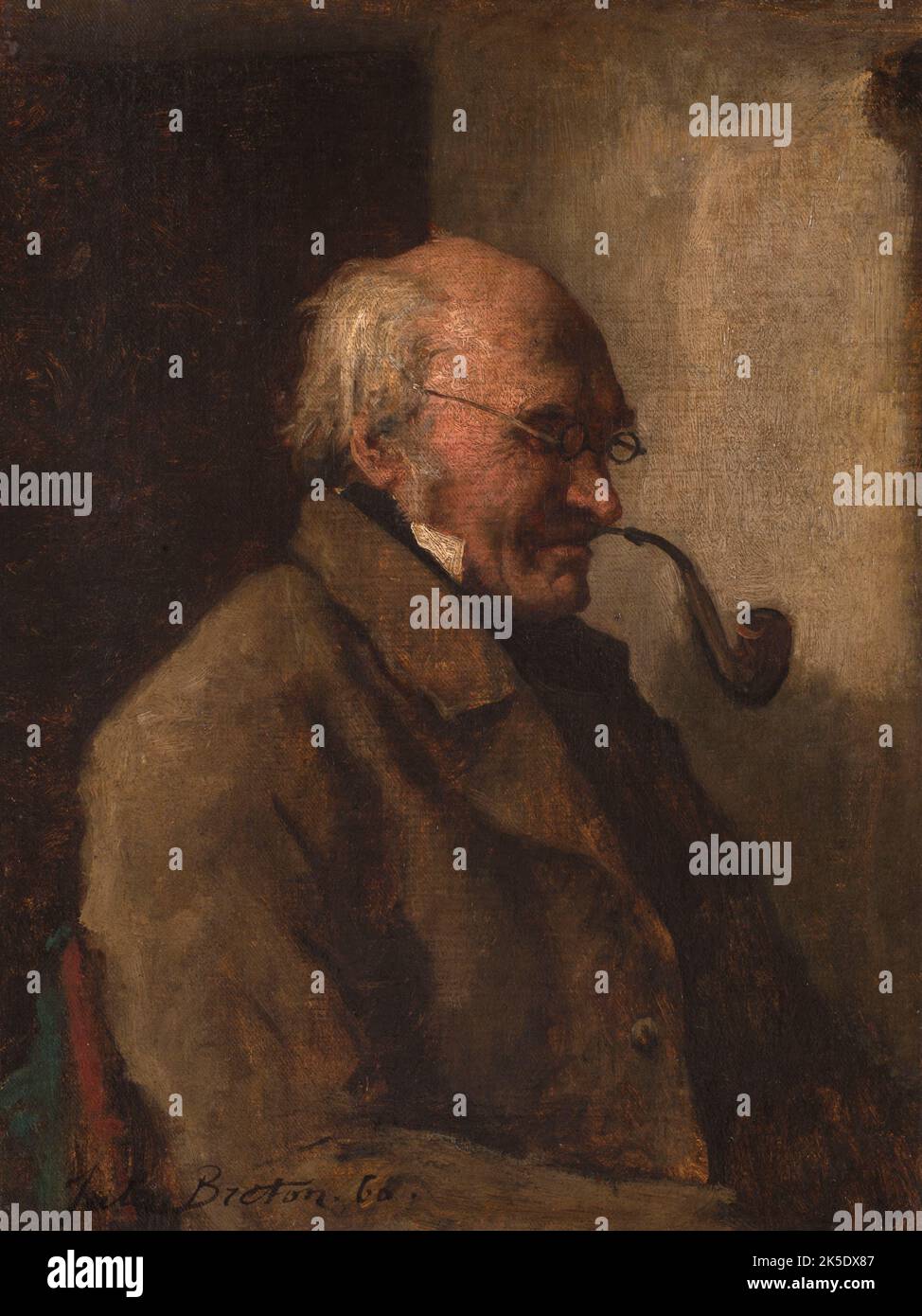 L'homme à la pipe, 1860. Man with pipe Stock Photo - Alamy