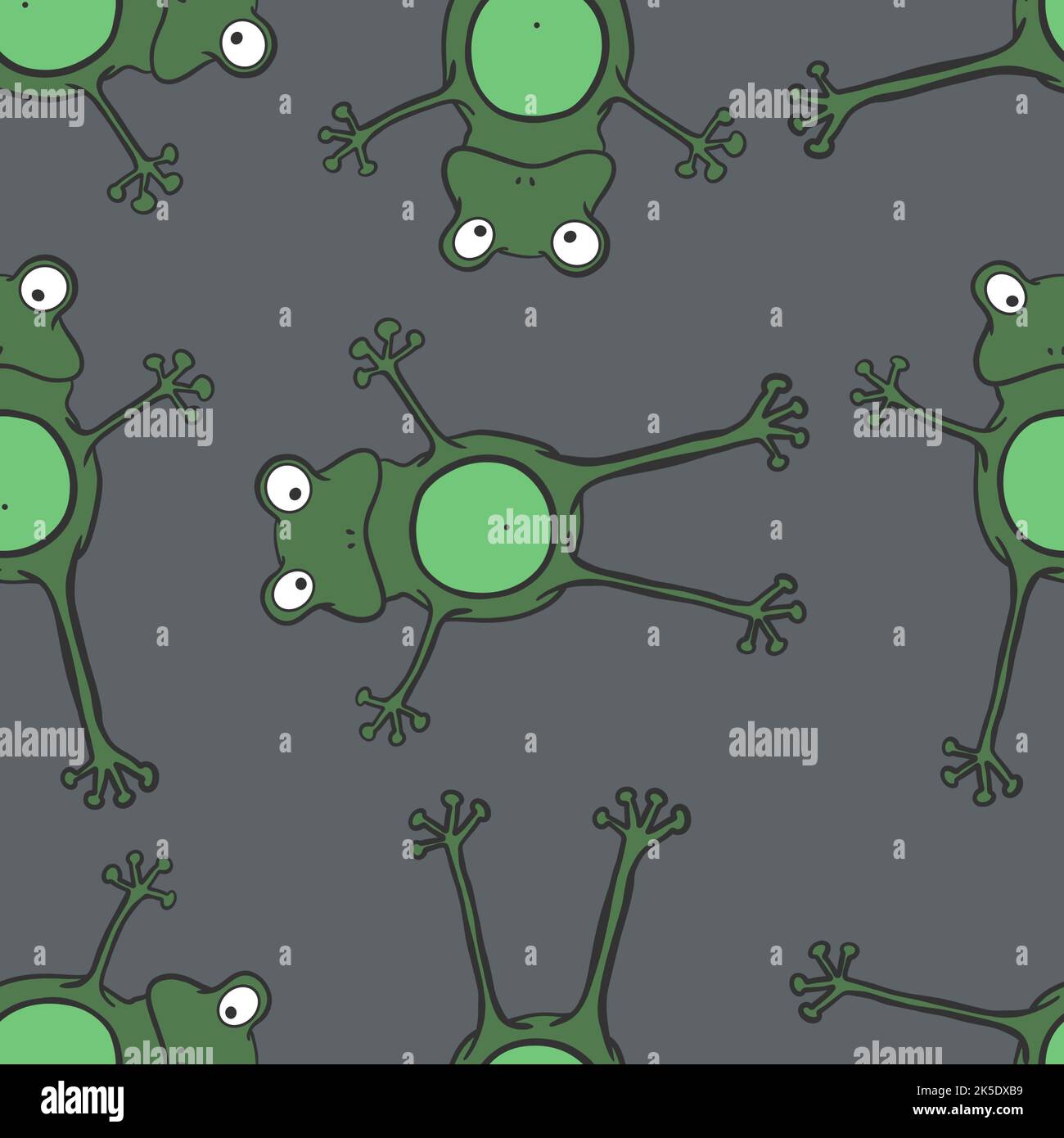 Animals cartoon seamless doodle frogs pattern for wrapping paper and ...