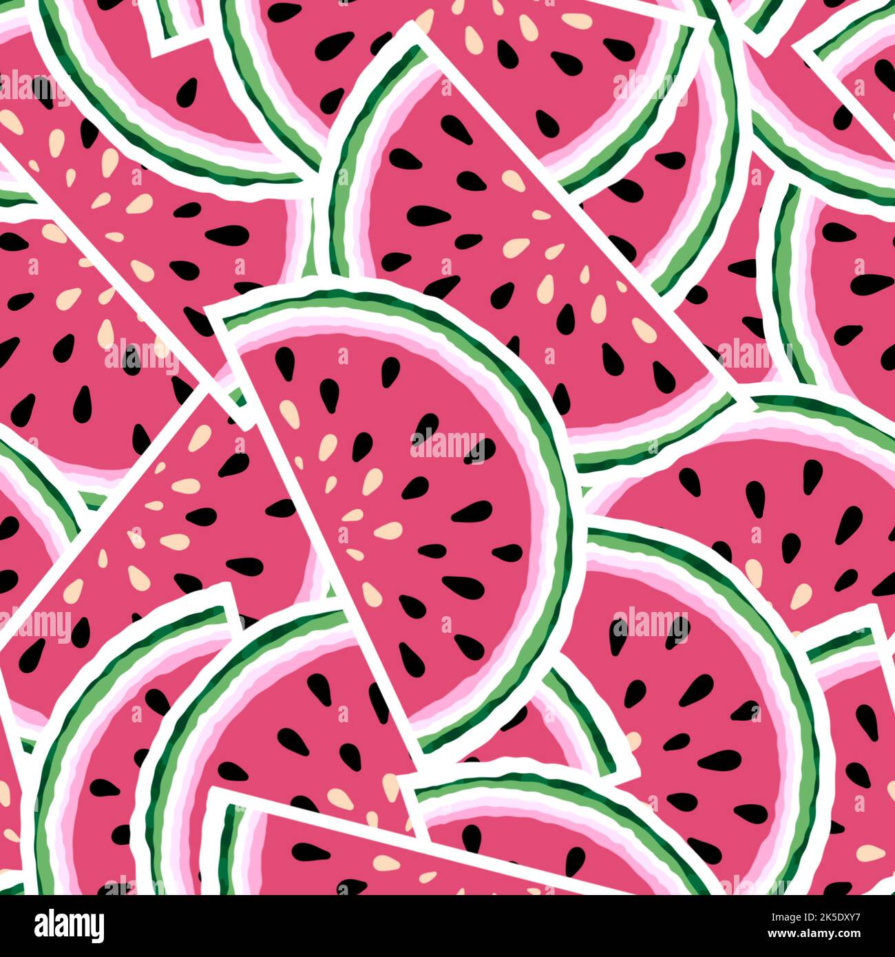 Summer fruit seamless cartoon watermelon pattern for wrapping paper and ...