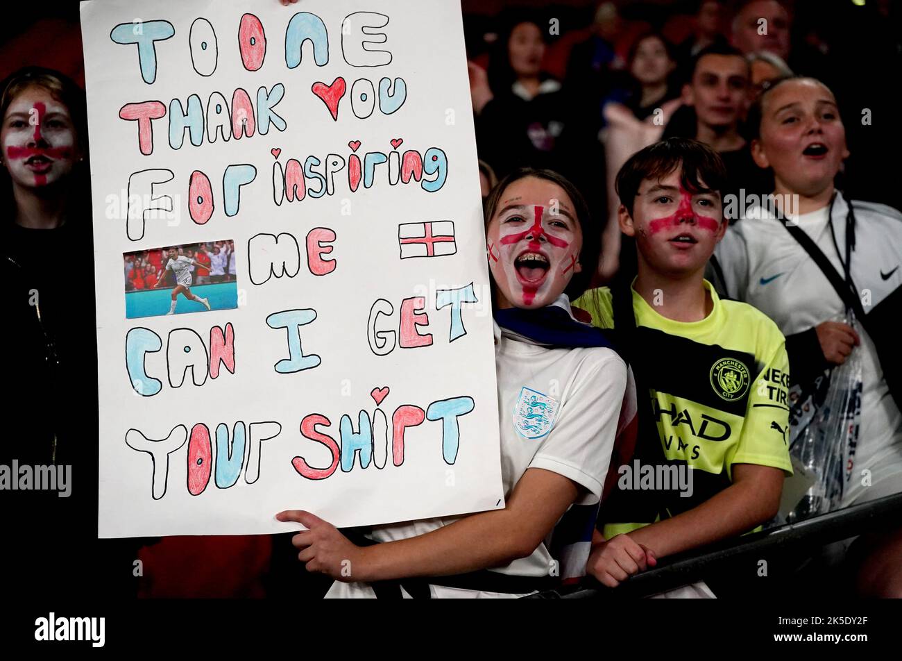 Young England fans asking for a player's shirt after the international ...