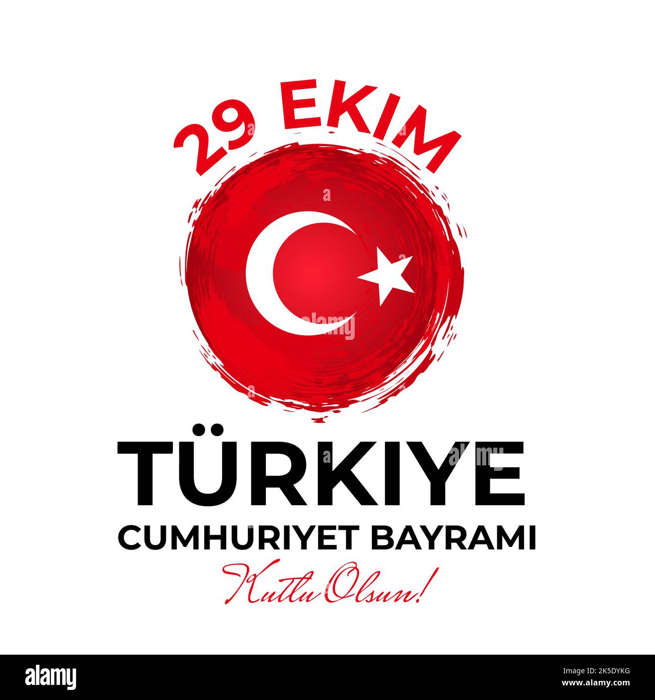 Turkey Republic Day typography poster in Turkish. National holiday in ...