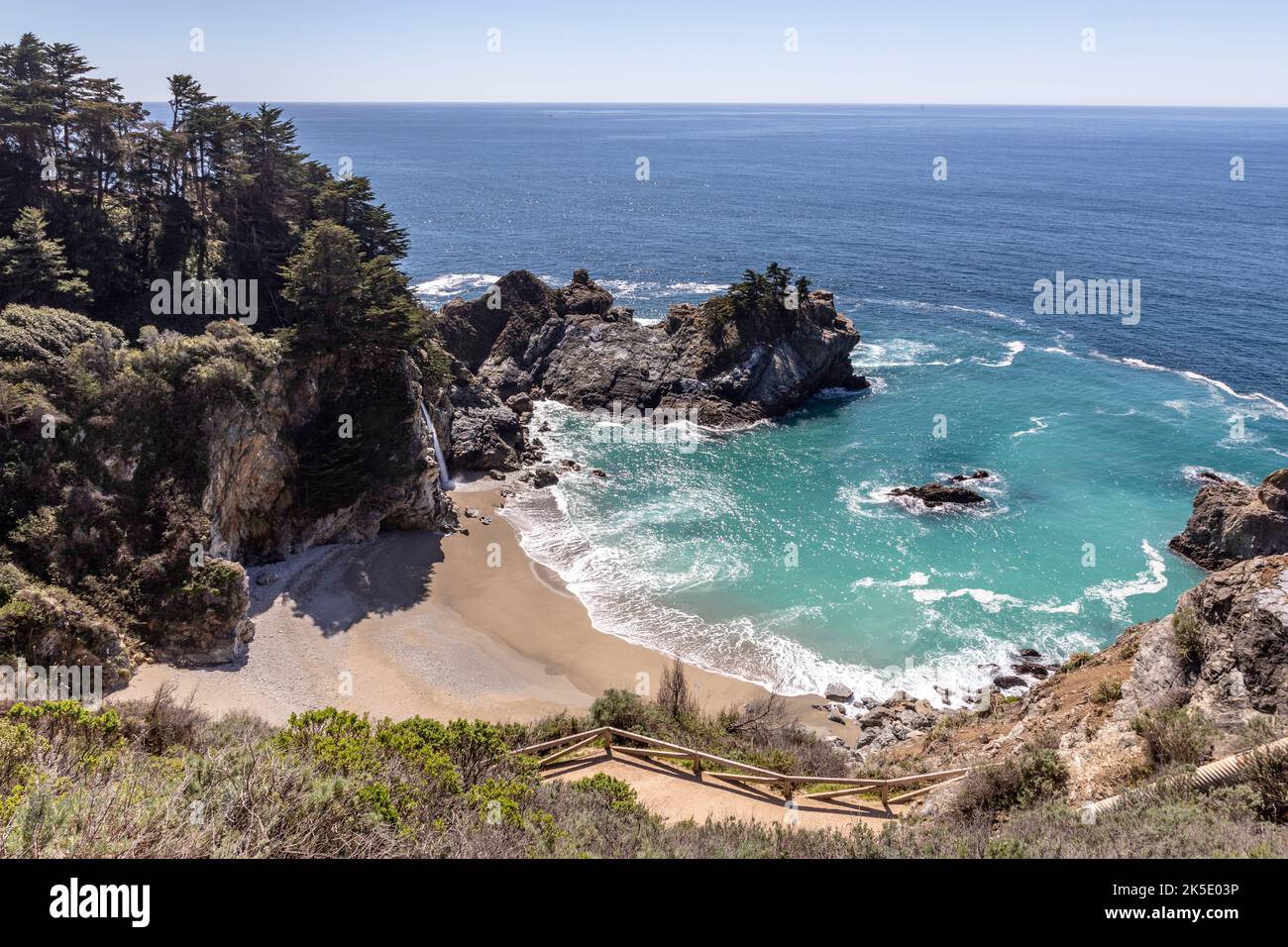 scenic coastal landscape at Big Sur seen from Cabrillo Highway, State ...