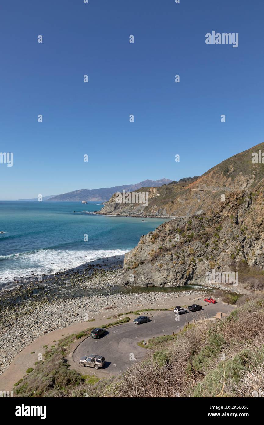 scenic coastal landscape at Big Sur seen from Cabrillo Highway, State ...
