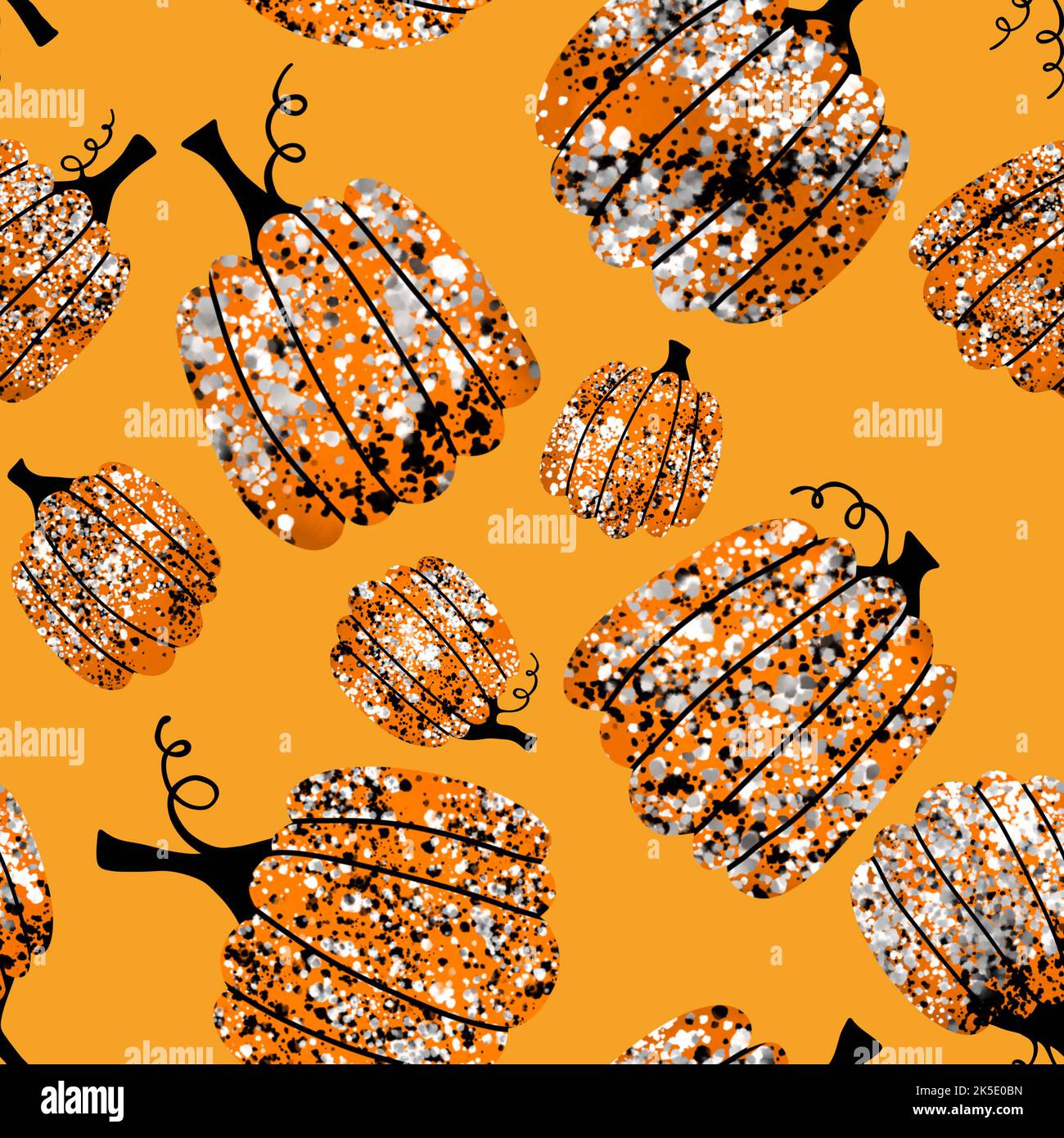 Halloween seamless pumpkins pattern for fabrics and wrapping paper and ...
